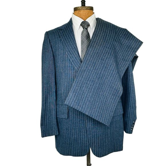 Dior | Suits & Blazers | Christian Dior Wool Striped Suit Blue Designer ...